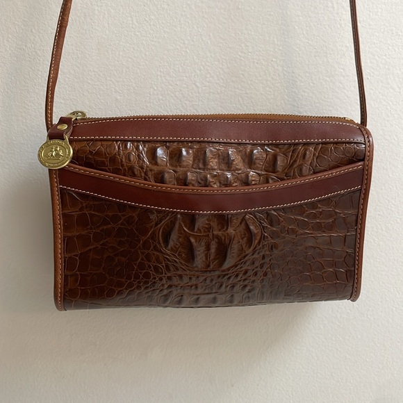 Brahmin | Bags | Vintage Brahmin Crocalligator Embossed Crossbody ...